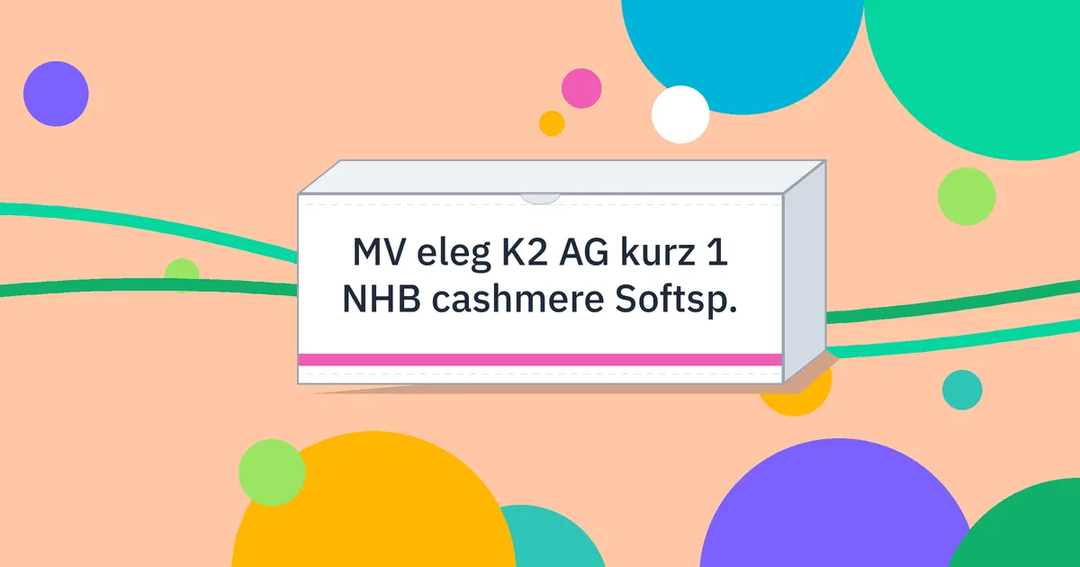 Symbolbild: Packung mit der Aufschrift MV eleg K2 AG kurz 1 NHB cashmere Softsp. (PZN 15715928) – Verfügbarkeit und Bezug in Apotheken in Frankfurt am Main