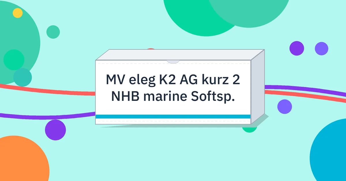 Symbolbild: Packung mit der Aufschrift MV eleg K2 AG kurz 2 NHB marine Softsp. (PZN 15717198) – Verfügbarkeit und Bezug in Apotheken in Frankfurt am Main