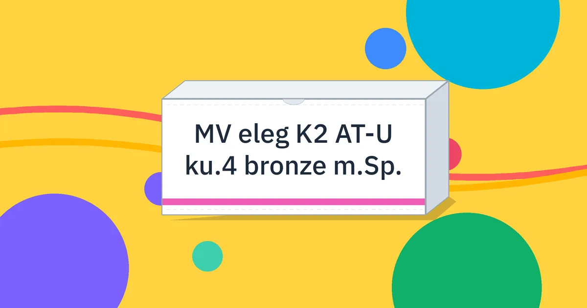 Symbolbild: Packung mit der Aufschrift MV eleg K2 AT-U ku.4 bronze m.Sp. (PZN 15289041) – Verfügbarkeit und Bezug in Apotheken in Frankfurt am Main