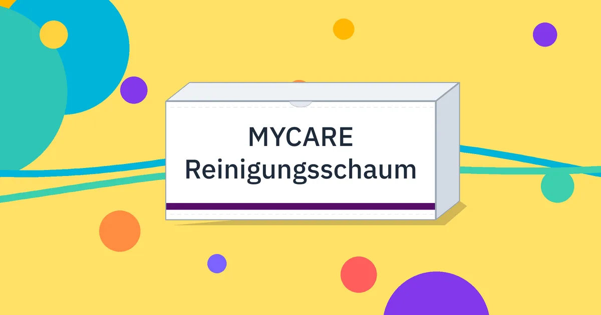 Symbolbild: Packung mit der Aufschrift MYCARE Reinigungsschaum (PZN 20409903) – Verfügbarkeit und Bezug in Apotheken in Frankfurt am Main
