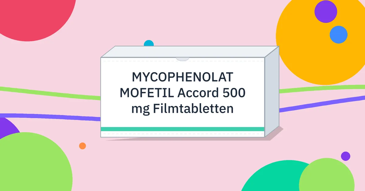 Symbolbild: Packung mit der Aufschrift MYCOPHENOLAT MOFETIL Accord 500 mg Filmtabletten (PZN 17938779) – Verfügbarkeit und Bezug in Apotheken in Frankfurt am Main