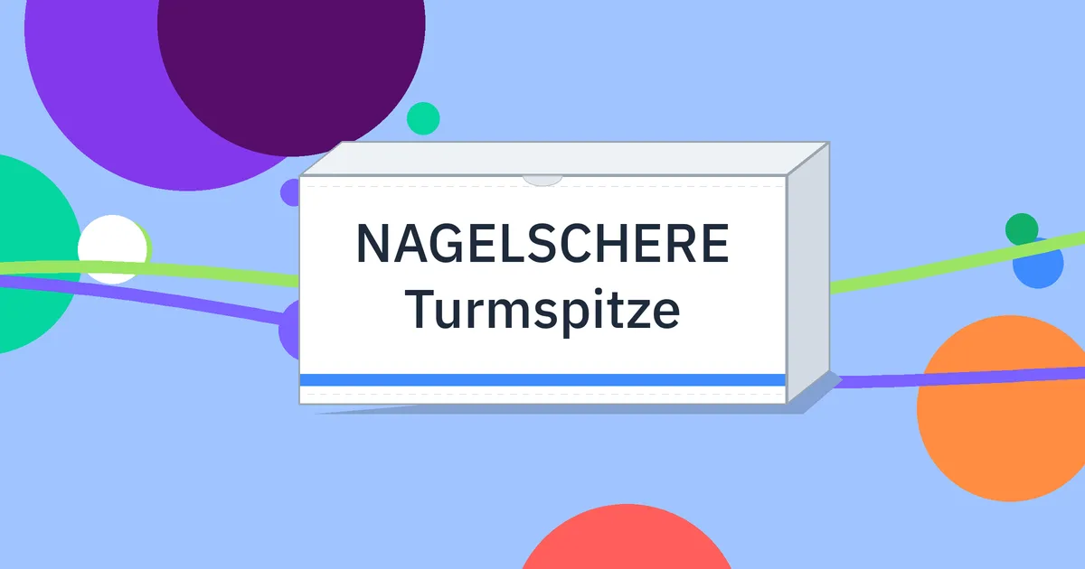 Symbolbild: Packung mit der Aufschrift NAGELSCHERE Turmspitze (PZN 01501448) – Verfügbarkeit und Bezug in Apotheken in Frankfurt am Main