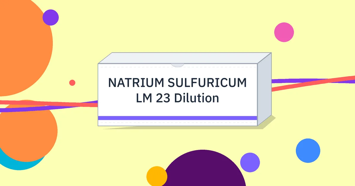 Symbolbild: Packung mit der Aufschrift NATRIUM SULFURICUM LM 23 Dilution (PZN 12967380) – Verfügbarkeit und Bezug in Apotheken in Frankfurt am Main