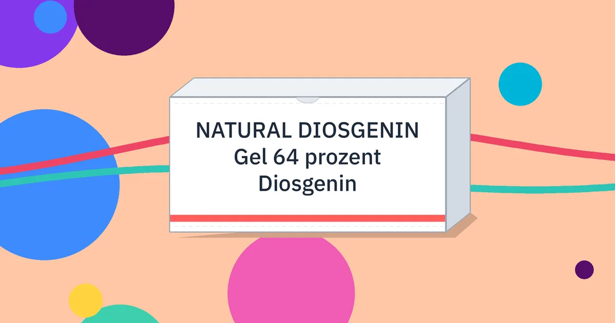 Symbolbild: Packung mit der Aufschrift NATURAL DIOSGENIN Gel 64 prozent Diosgenin (PZN 18238239) – Verfügbarkeit und Bezug in Apotheken in Frankfurt am Main