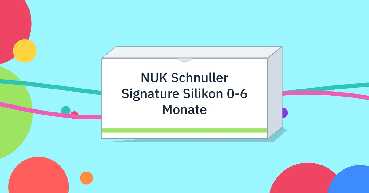 Symbolbild: Packung mit der Aufschrift NUK Schnuller Signature Silikon 0-6 Monate (PZN 16793652) – Verfügbarkeit und Bezug in Apotheken in Frankfurt am Main