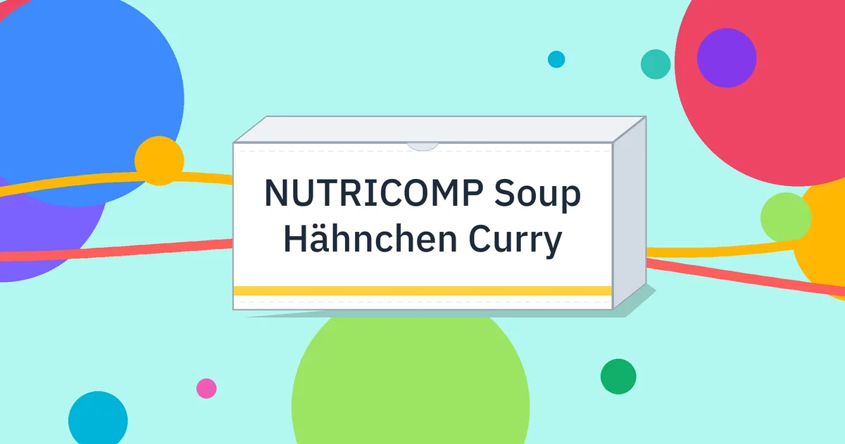 Symbolbild: Packung mit der Aufschrift NUTRICOMP Soup Hähnchen Curry (PZN 11847604) – Verfügbarkeit und Bezug in Apotheken in Frankfurt am Main