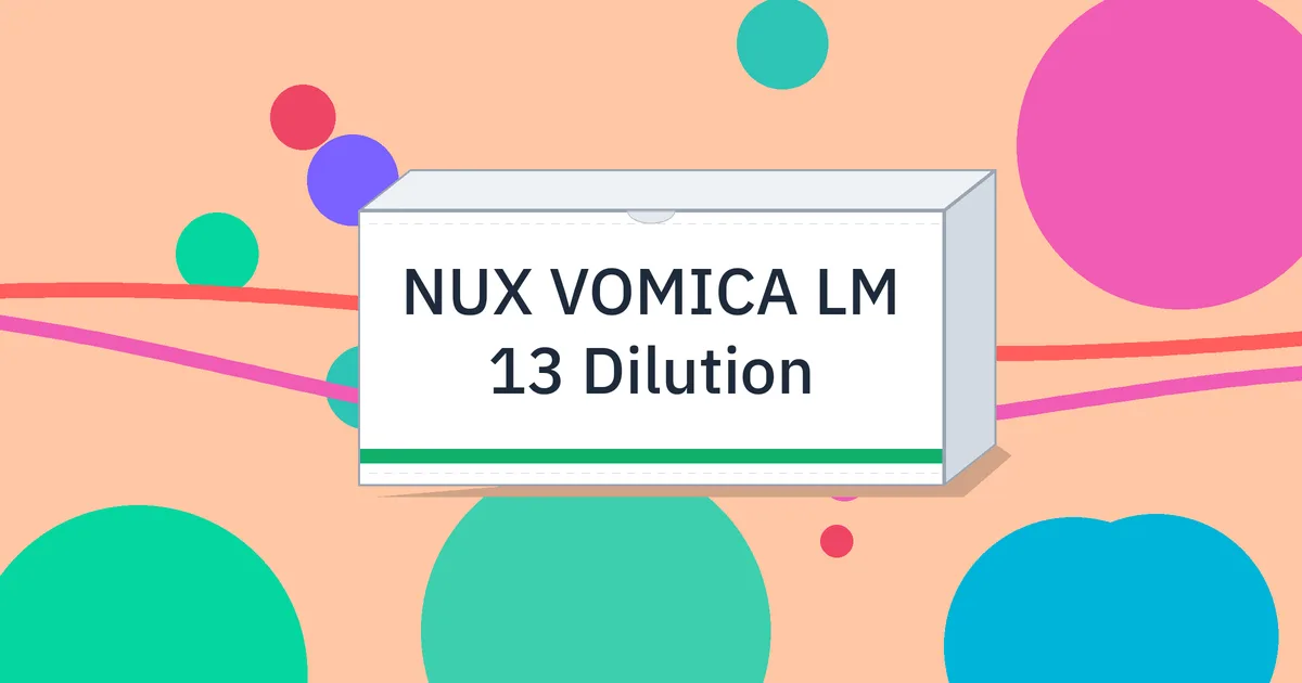 Symbolbild: Packung mit der Aufschrift NUX VOMICA LM 13 Dilution (PZN 12970413) – Verfügbarkeit und Bezug in Apotheken in Frankfurt am Main
