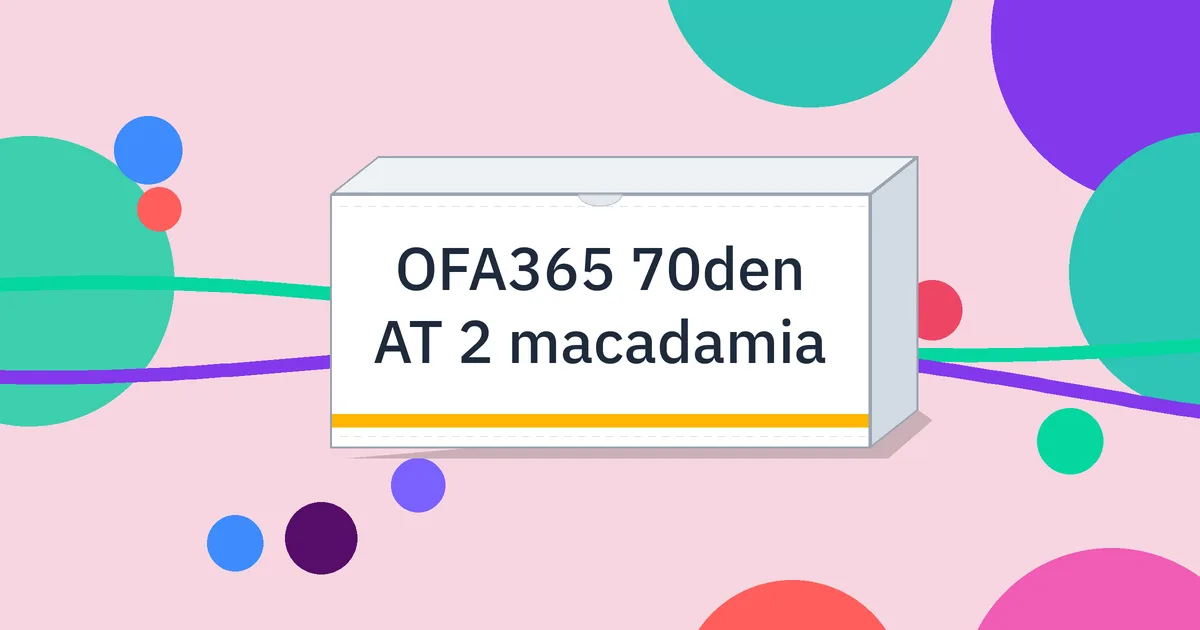 Symbolbild: Packung mit der Aufschrift OFA365 70den AT 2 macadamia (PZN 16722451) – Verfügbarkeit und Bezug in Apotheken in Frankfurt am Main