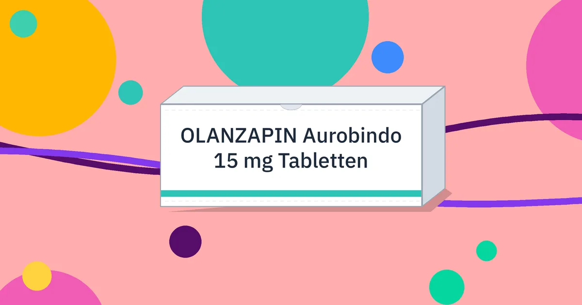 Symbolbild: Packung mit der Aufschrift OLANZAPIN Aurobindo 15 mg Tabletten (PZN 09618316) – Verfügbarkeit und Bezug in Apotheken in Frankfurt am Main