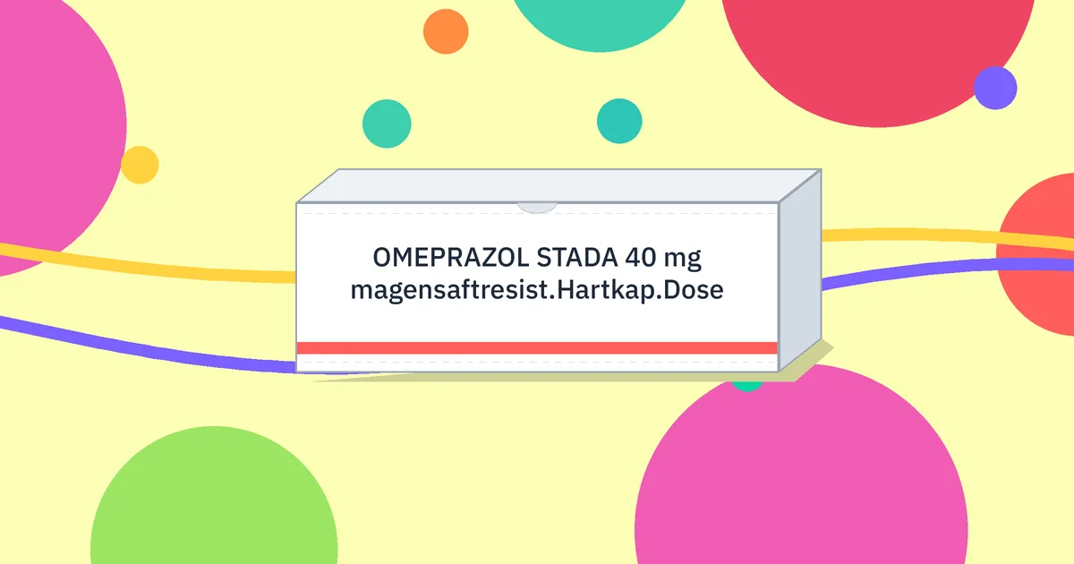 Symbolbild: Packung mit der Aufschrift OMEPRAZOL STADA 40 mg magensaftresist.Hartkap.Dose (PZN 00225673) – Verfügbarkeit und Bezug in Apotheken in Frankfurt am Main