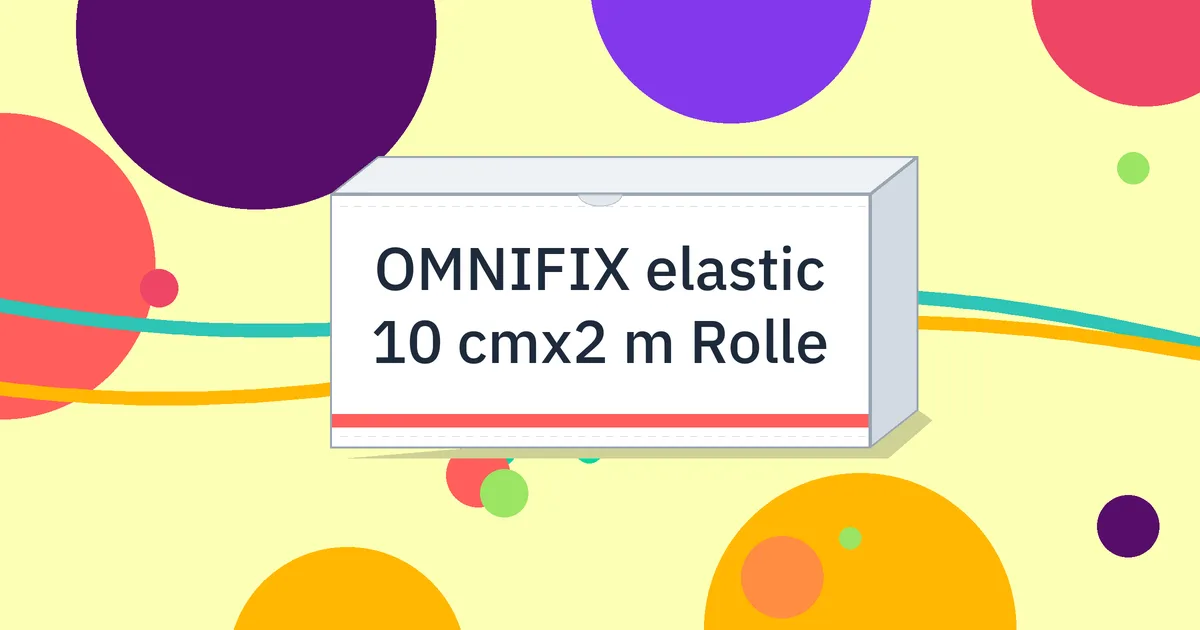 Symbolbild: Packung mit der Aufschrift OMNIFIX elastic 10 cmx2 m Rolle (PZN 04377374) – Verfügbarkeit und Bezug in Apotheken in Frankfurt am Main