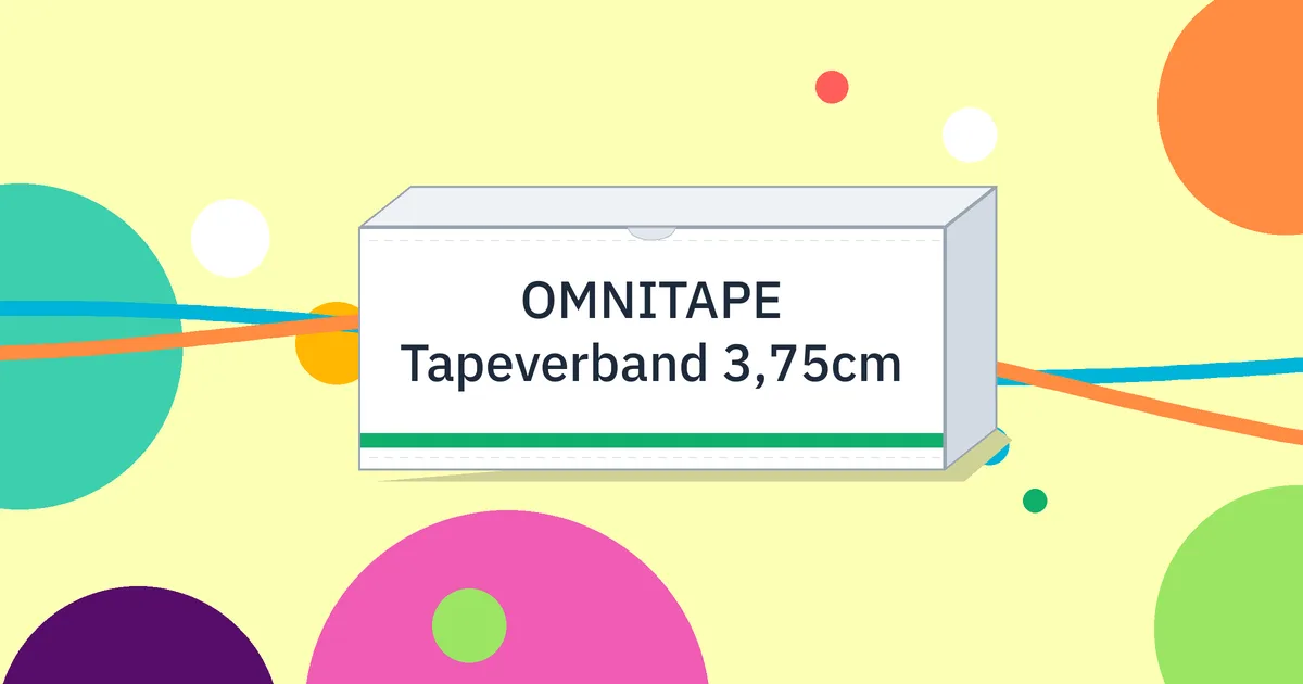 Symbolbild: Packung mit der Aufschrift OMNITAPE Tapeverband 3,75cm (PZN 05866945) – Verfügbarkeit und Bezug in Apotheken in Frankfurt am Main
