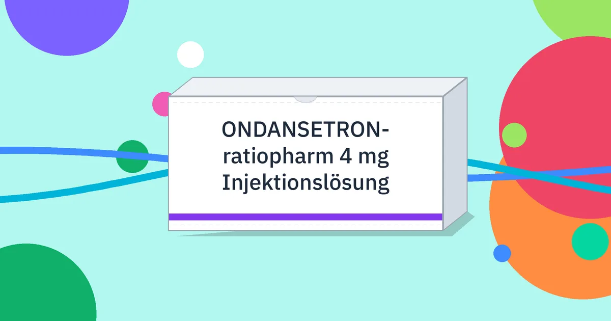 Symbolbild: Packung mit der Aufschrift ONDANSETRON-ratiopharm 4 mg Injektionslösung (PZN 04908357) – Verfügbarkeit und Bezug in Apotheken in Frankfurt am Main