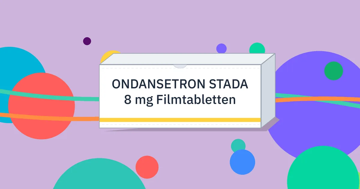 Symbolbild: Packung mit der Aufschrift ONDANSETRON STADA 8 mg Filmtabletten (PZN 19988623) – Verfügbarkeit und Bezug in Apotheken in Frankfurt am Main