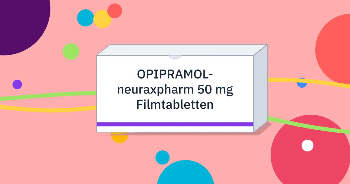 Symbolbild: Packung mit der Aufschrift OPIPRAMOL-neuraxpharm 50 mg Filmtabletten (PZN 03480029) – Verfügbarkeit und Bezug in Apotheken in Frankfurt am Main