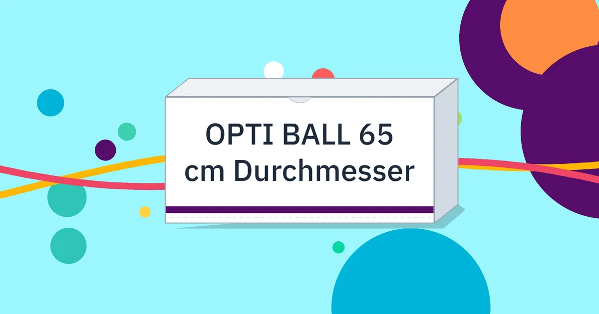 Symbolbild: Packung mit der Aufschrift OPTI BALL 65 cm Durchmesser (PZN 01840110) – Verfügbarkeit und Bezug in Apotheken in Frankfurt am Main