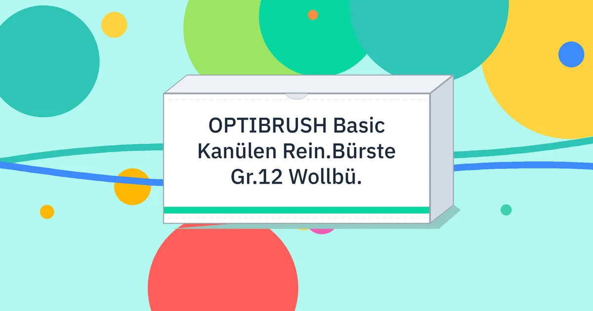 Symbolbild: Packung mit der Aufschrift OPTIBRUSH Basic Kanülen Rein.Bürste Gr.12 Wollbü. (PZN 11580087) – Verfügbarkeit und Bezug in Apotheken in Frankfurt am Main