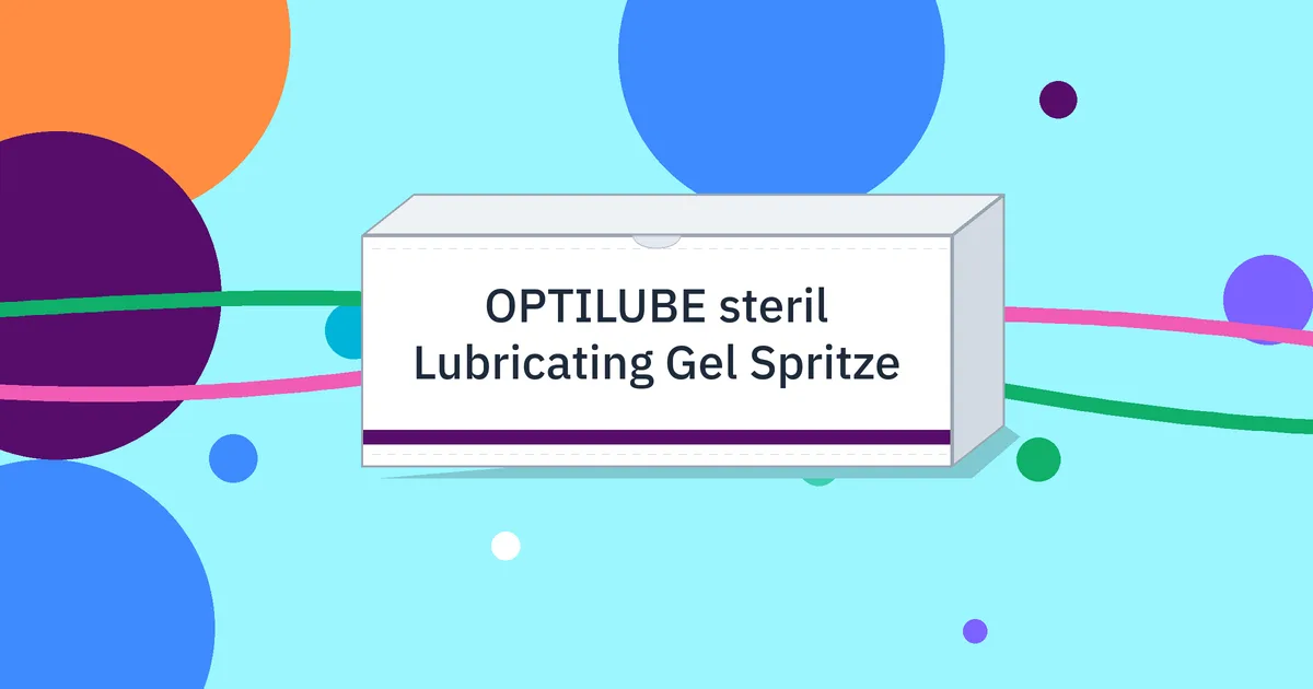 Symbolbild: Packung mit der Aufschrift OPTILUBE steril Lubricating Gel Spritze (PZN 20837510) – Verfügbarkeit und Bezug in Apotheken in Frankfurt am Main