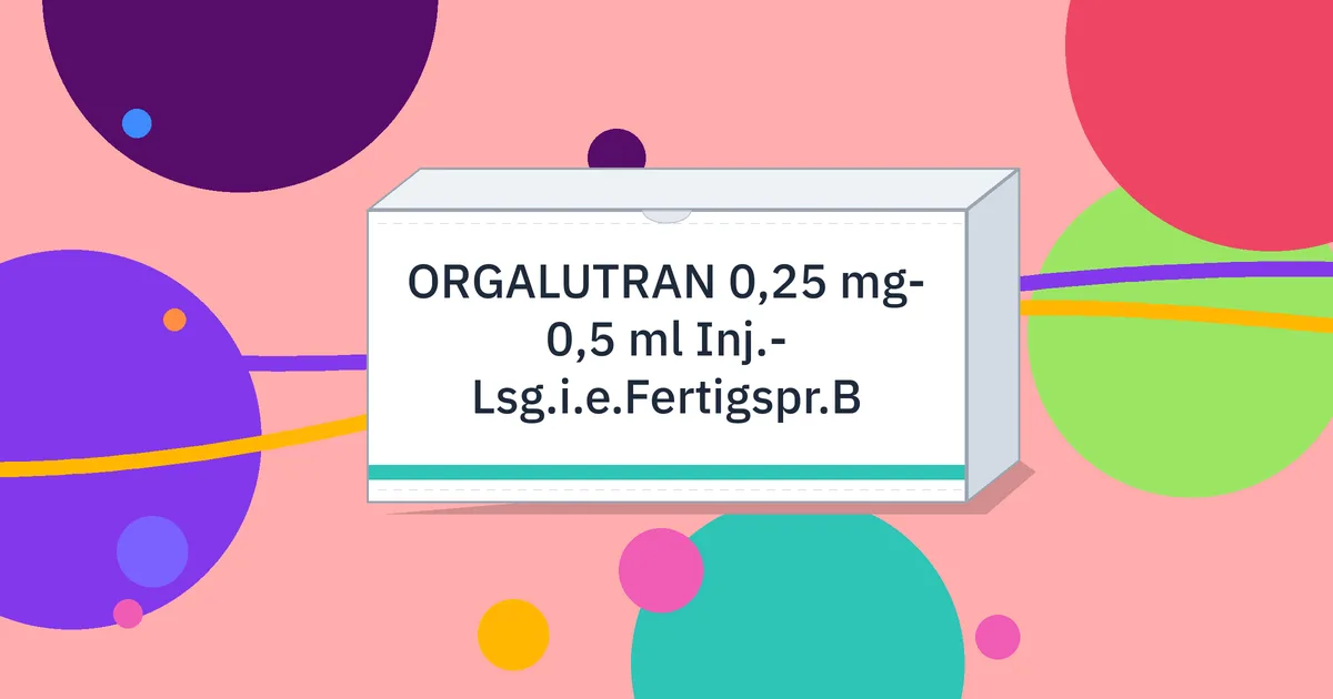 Symbolbild: Packung mit der Aufschrift ORGALUTRAN 0,25 mg-0,5 ml Inj.-Lsg.i.e.Fertigspr.B (PZN 11276188) – Verfügbarkeit und Bezug in Apotheken in Frankfurt am Main