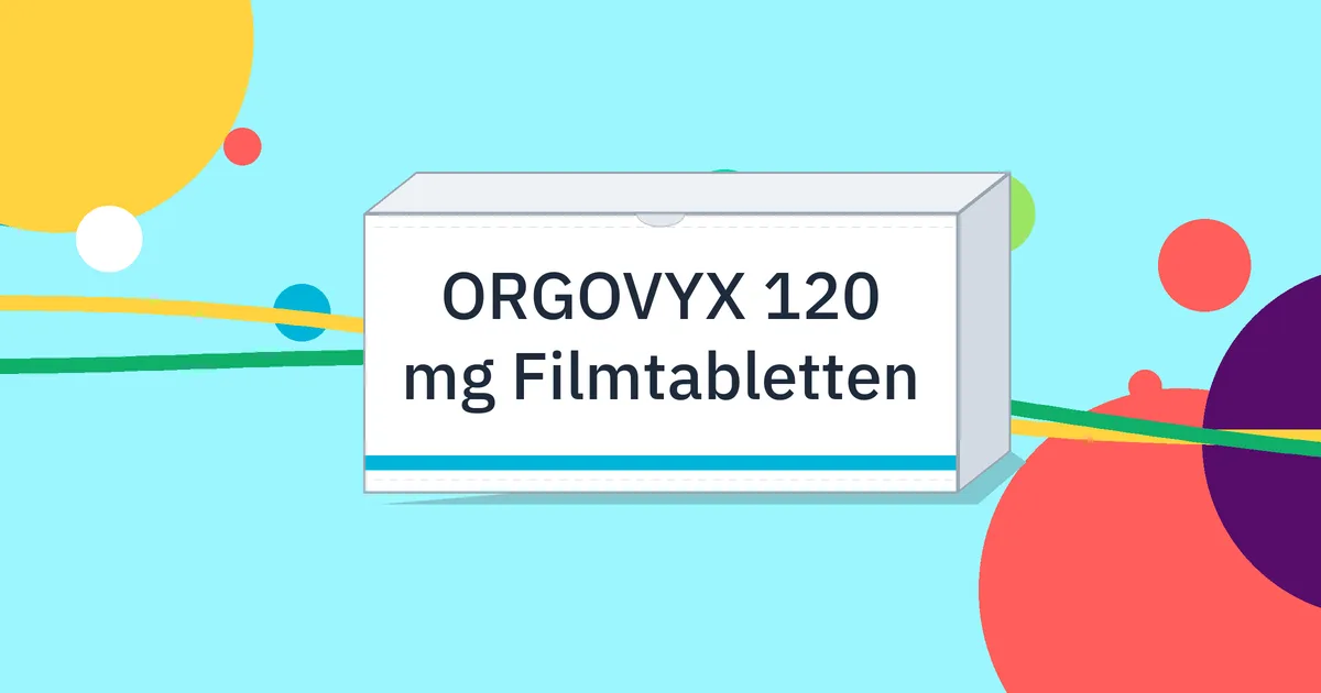 Symbolbild: Packung mit der Aufschrift ORGOVYX 120 mg Filmtabletten (PZN 19474568) – Verfügbarkeit und Bezug in Apotheken in Frankfurt am Main