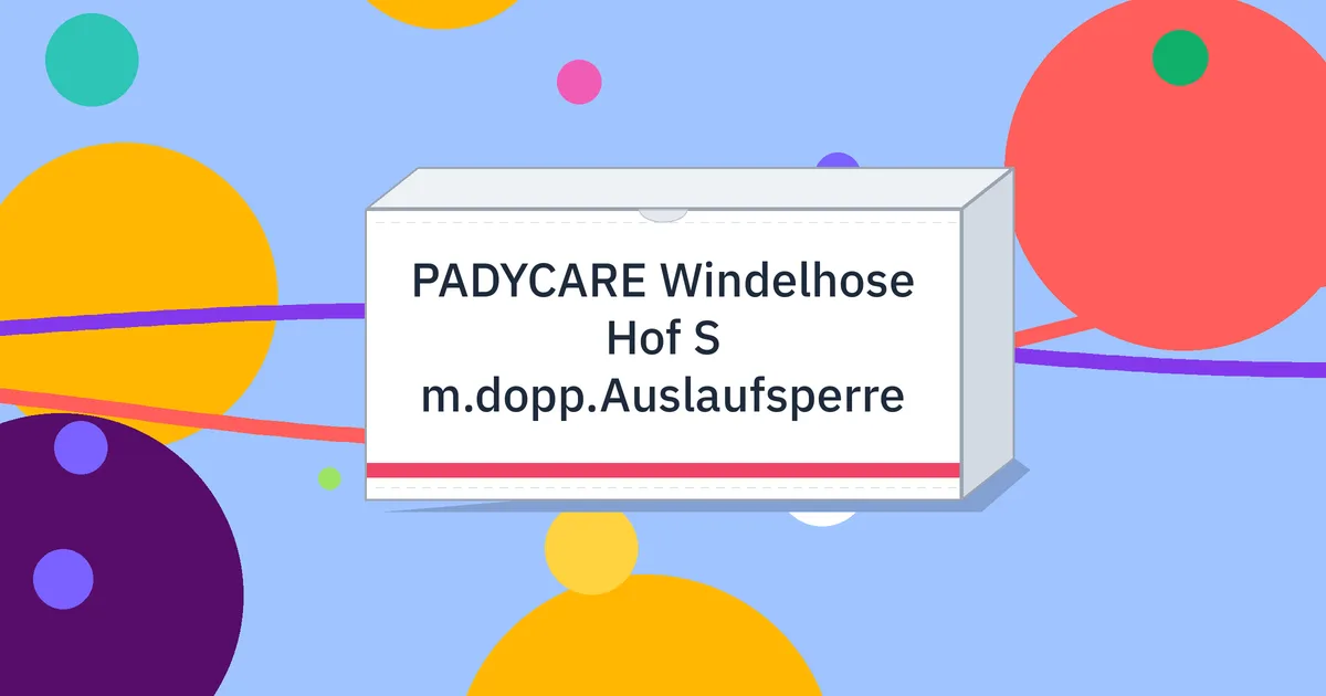 Symbolbild: Packung mit der Aufschrift PADYCARE Windelhose Hof S m.dopp.Auslaufsperre (PZN 08811494) – Verfügbarkeit und Bezug in Apotheken in Frankfurt am Main