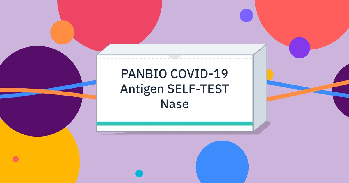 Symbolbild: Packung mit der Aufschrift PANBIO COVID-19 Antigen SELF-TEST Nase (PZN 17508033) – Verfügbarkeit und Bezug in Apotheken in Frankfurt am Main
