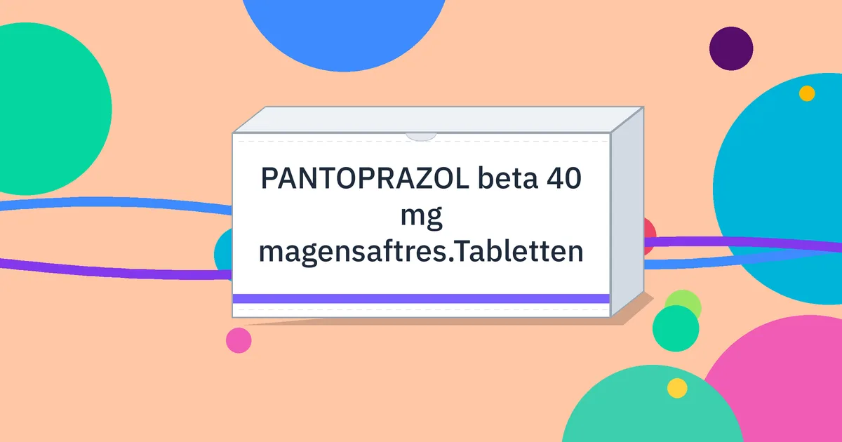 Symbolbild: Packung mit der Aufschrift PANTOPRAZOL beta 40 mg magensaftres.Tabletten (PZN 19211544) – Verfügbarkeit und Bezug in Apotheken in Frankfurt am Main