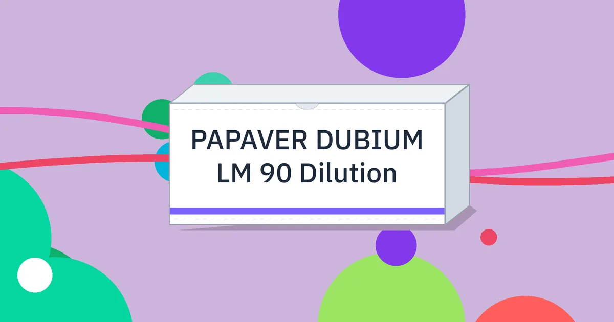 Symbolbild: Packung mit der Aufschrift PAPAVER DUBIUM LM 90 Dilution (PZN 13631191) – Verfügbarkeit und Bezug in Apotheken in Frankfurt am Main