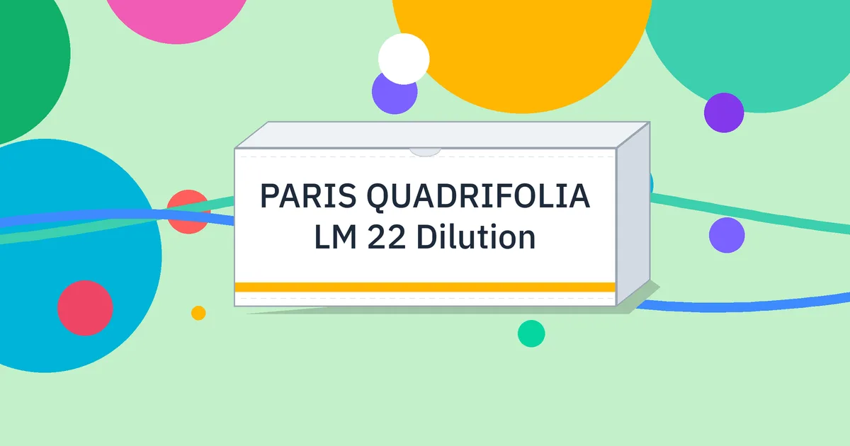 Symbolbild: Packung mit der Aufschrift PARIS QUADRIFOLIA LM 22 Dilution (PZN 13631972) – Verfügbarkeit und Bezug in Apotheken in Frankfurt am Main