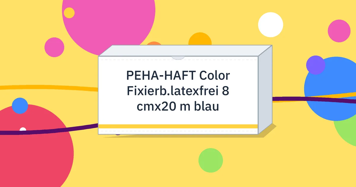 Symbolbild: Packung mit der Aufschrift PEHA-HAFT Color Fixierb.latexfrei 8 cmx20 m blau (PZN 17482026) – Verfügbarkeit und Bezug in Apotheken in Frankfurt am Main