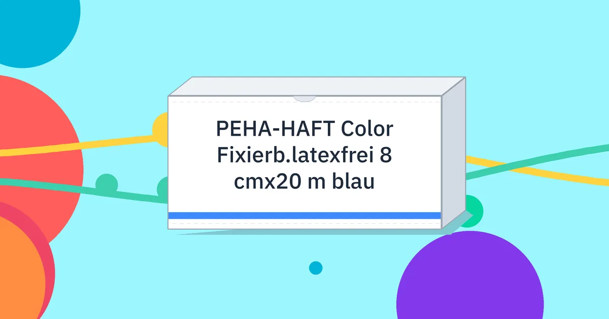 Symbolbild: Packung mit der Aufschrift PEHA-HAFT Color Fixierb.latexfrei 8 cmx20 m blau (PZN 19969100) – Verfügbarkeit und Bezug in Apotheken in Frankfurt am Main