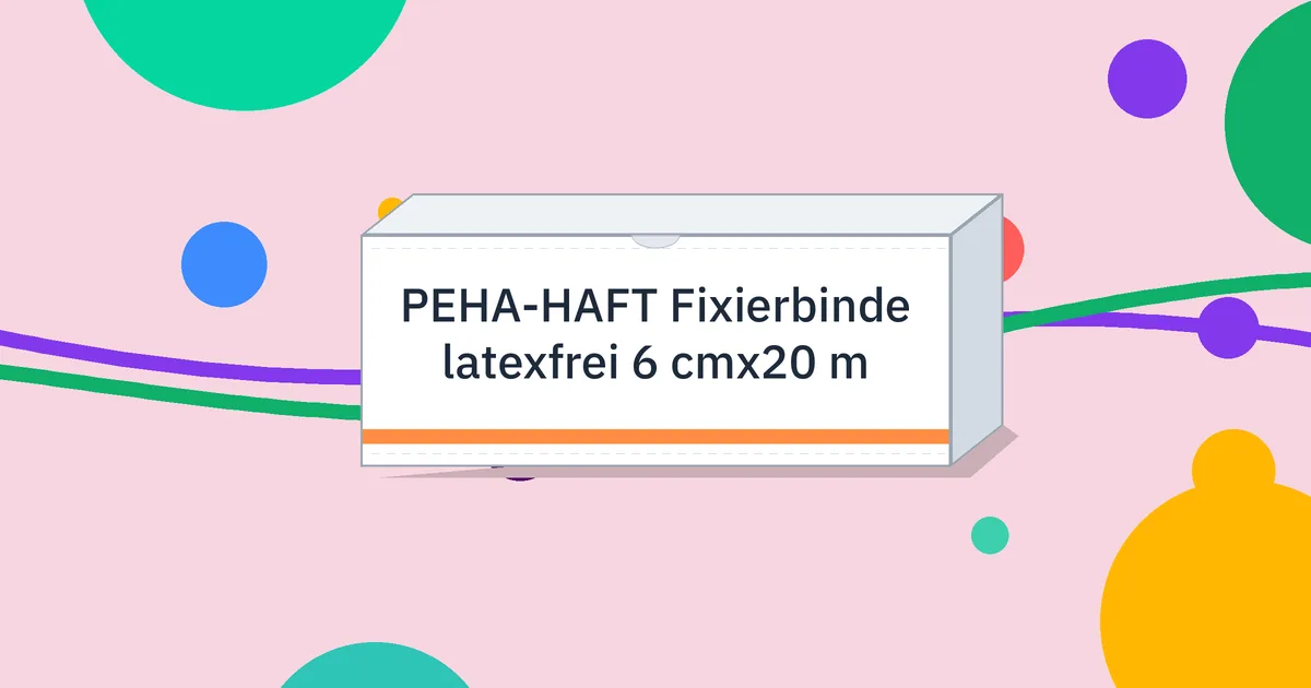 Symbolbild: Packung mit der Aufschrift PEHA-HAFT Fixierbinde latexfrei 6 cmx20 m (PZN 19207749) – Verfügbarkeit und Bezug in Apotheken in Frankfurt am Main