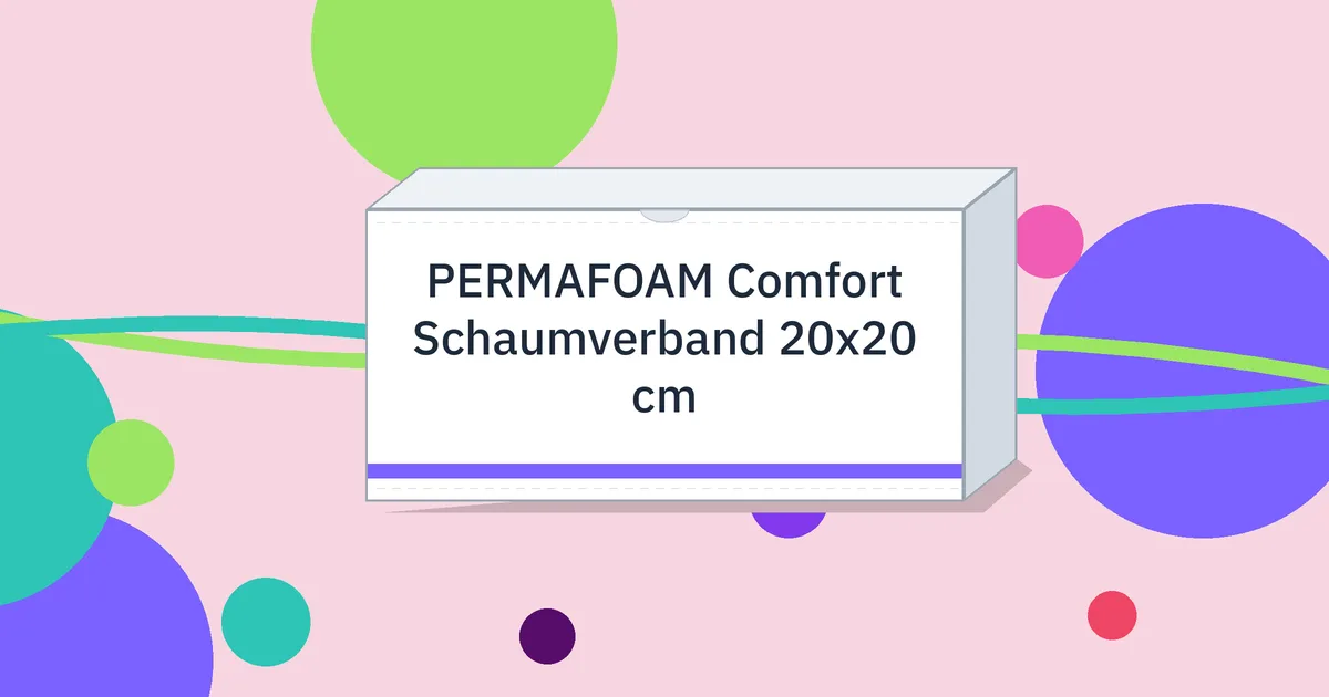 Symbolbild: Packung mit der Aufschrift PERMAFOAM Comfort Schaumverband 20x20 cm (PZN 05529627) – Verfügbarkeit und Bezug in Apotheken in Frankfurt am Main