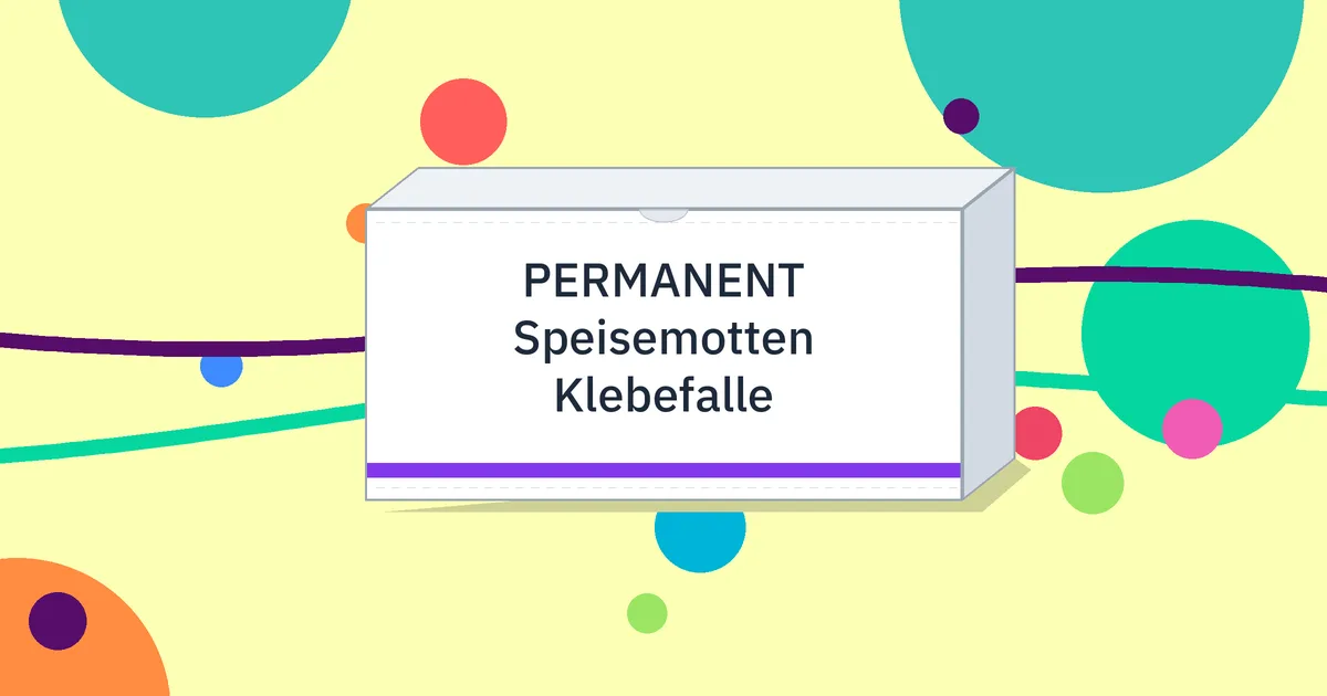 Symbolbild: Packung mit der Aufschrift PERMANENT Speisemotten Klebefalle (PZN 04177936) – Verfügbarkeit und Bezug in Apotheken in Frankfurt am Main