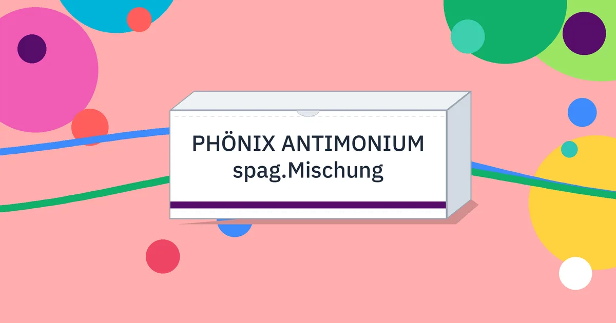 Symbolbild: Packung mit der Aufschrift PHÖNIX ANTIMONIUM spag.Mischung (PZN 04222890) – Verfügbarkeit und Bezug in Apotheken in Frankfurt am Main