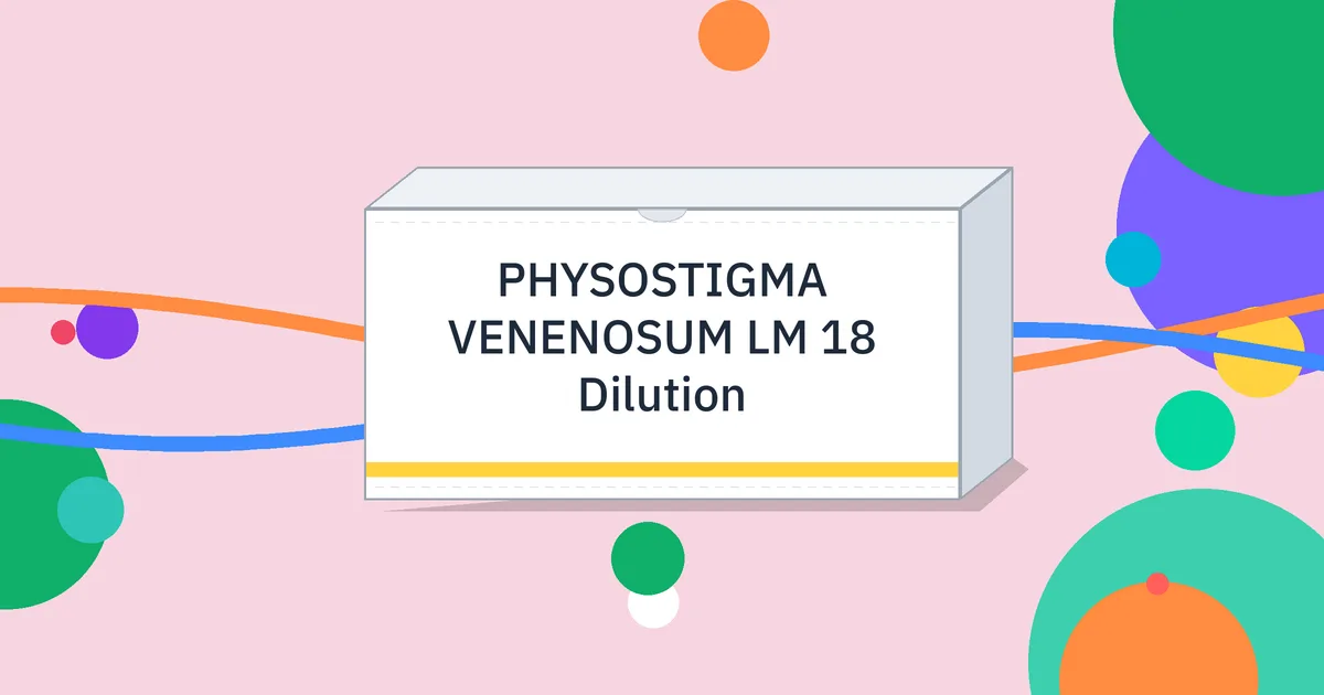 Symbolbild: Packung mit der Aufschrift PHYSOSTIGMA VENENOSUM LM 18 Dilution (PZN 13035425) – Verfügbarkeit und Bezug in Apotheken in Frankfurt am Main