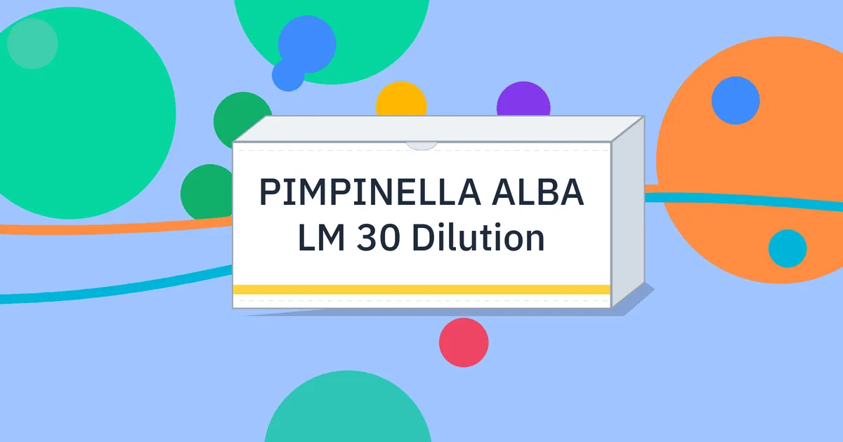 Symbolbild: Packung mit der Aufschrift PIMPINELLA ALBA LM 30 Dilution (PZN 13644087) – Verfügbarkeit und Bezug in Apotheken in Frankfurt am Main