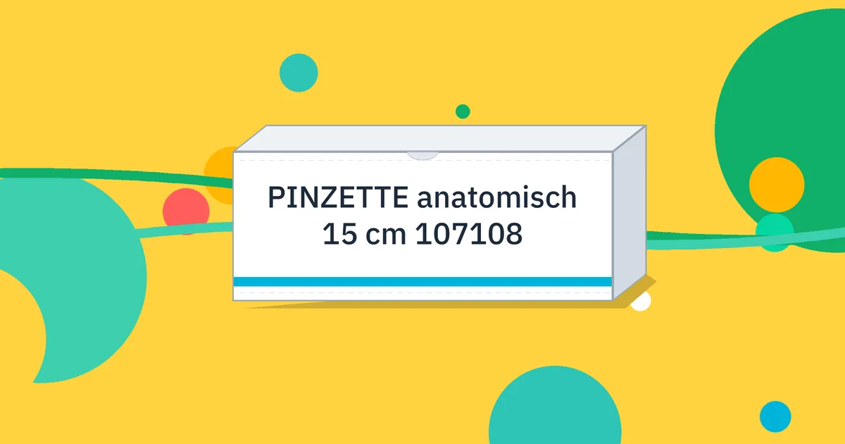Symbolbild: Packung mit der Aufschrift PINZETTE anatomisch 15 cm 107108 (PZN 04756060) – Verfügbarkeit und Bezug in Apotheken in Frankfurt am Main