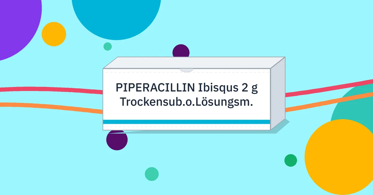 Symbolbild: Packung mit der Aufschrift PIPERACILLIN Ibisqus 2 g Trockensub.o.Lösungsm. (PZN 06721717) – Verfügbarkeit und Bezug in Apotheken in Frankfurt am Main