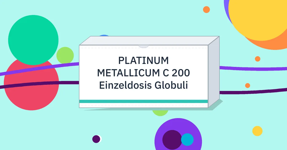 Symbolbild: Packung mit der Aufschrift PLATINUM METALLICUM C 200 Einzeldosis Globuli (PZN 01542878) – Verfügbarkeit und Bezug in Apotheken in Frankfurt am Main
