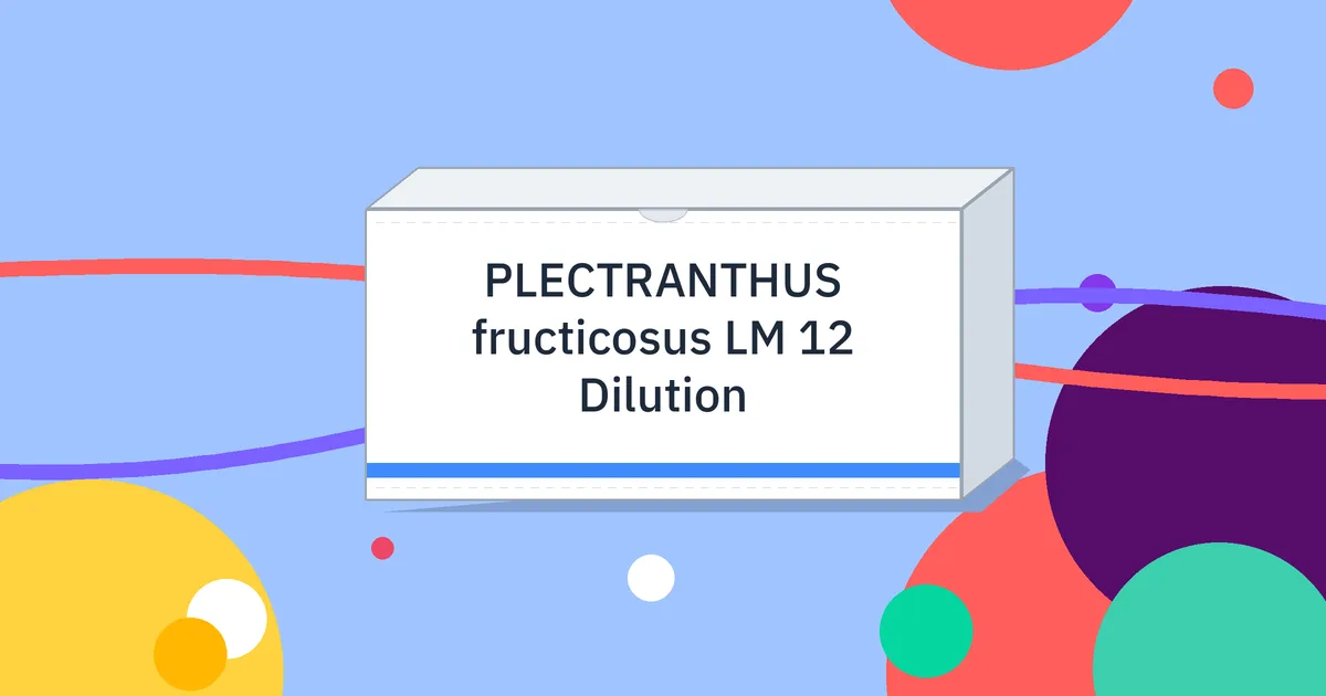 Symbolbild: Packung mit der Aufschrift PLECTRANTHUS fructicosus LM 12 Dilution (PZN 13648518) – Verfügbarkeit und Bezug in Apotheken in Frankfurt am Main