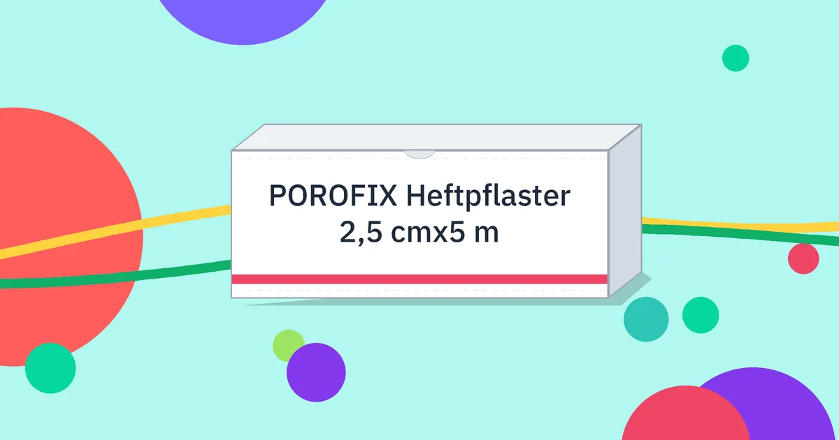Symbolbild: Packung mit der Aufschrift POROFIX Heftpflaster 2,5 cmx5 m (PZN 19148337) – Verfügbarkeit und Bezug in Apotheken in Frankfurt am Main