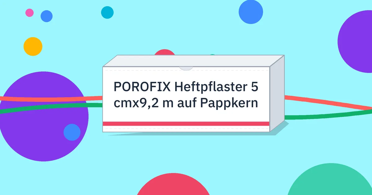 Symbolbild: Packung mit der Aufschrift POROFIX Heftpflaster 5 cmx9,2 m auf Pappkern (PZN 17894214) – Verfügbarkeit und Bezug in Apotheken in Frankfurt am Main