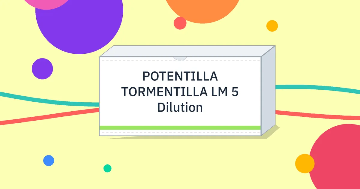 Symbolbild: Packung mit der Aufschrift POTENTILLA TORMENTILLA LM 5 Dilution (PZN 13665557) – Verfügbarkeit und Bezug in Apotheken in Frankfurt am Main