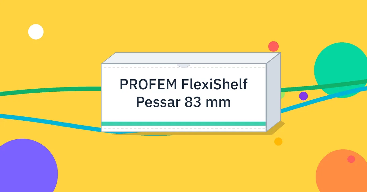 Symbolbild: Packung mit der Aufschrift PROFEM FlexiShelf Pessar 83 mm (PZN 19641428) – Verfügbarkeit und Bezug in Apotheken in Frankfurt am Main