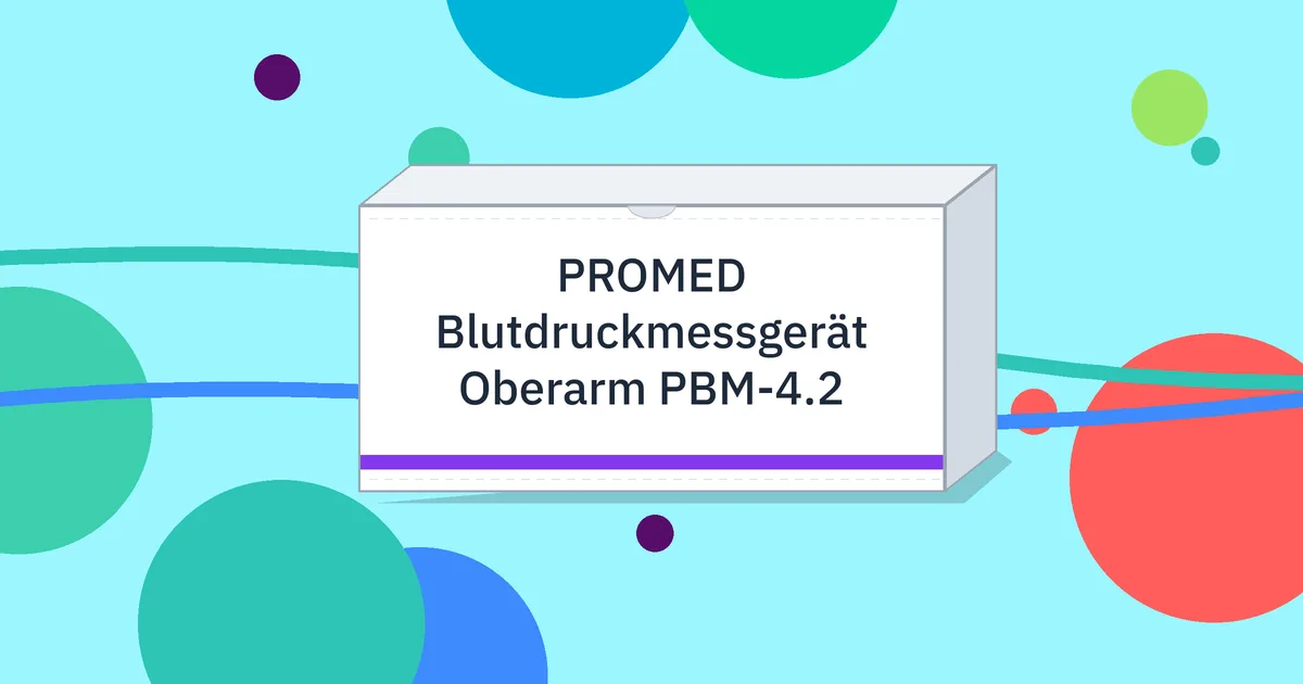 Symbolbild: Packung mit der Aufschrift PROMED Blutdruckmessgerät Oberarm PBM-4.2 (PZN 18268306) – Verfügbarkeit und Bezug in Apotheken in Frankfurt am Main