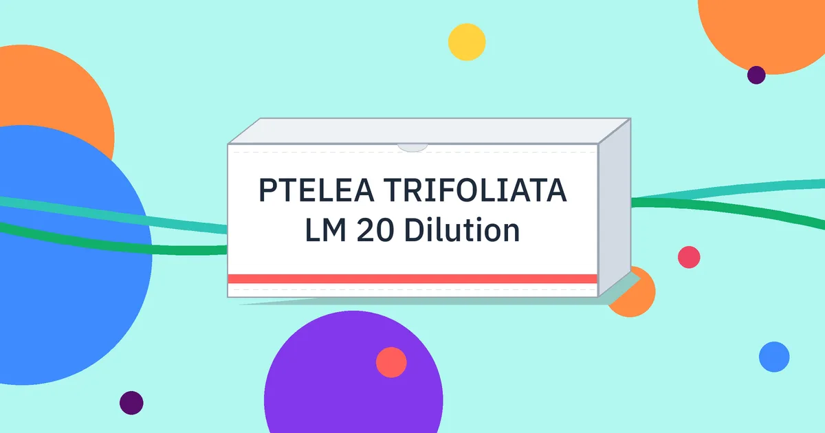 Symbolbild: Packung mit der Aufschrift PTELEA TRIFOLIATA LM 20 Dilution (PZN 13670423) – Verfügbarkeit und Bezug in Apotheken in Frankfurt am Main