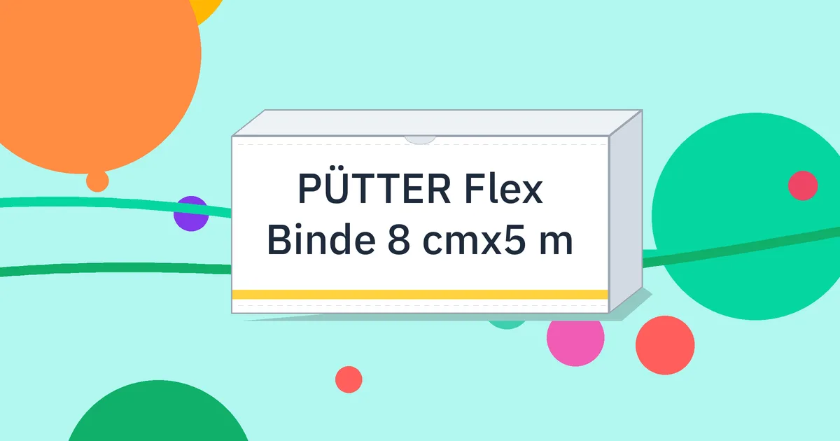 Symbolbild: Packung mit der Aufschrift PÜTTER Flex Binde 8 cmx5 m (PZN 19226824) – Verfügbarkeit und Bezug in Apotheken in Frankfurt am Main
