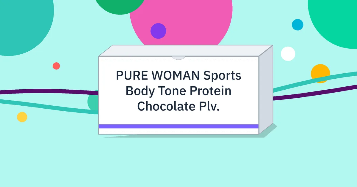 Symbolbild: Packung mit der Aufschrift PURE WOMAN Sports Body Tone Protein Chocolate Plv. (PZN 12670183) – Verfügbarkeit und Bezug in Apotheken in Frankfurt am Main