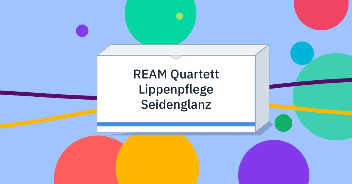 Symbolbild: Packung mit der Aufschrift REAM Quartett Lippenpflege Seidenglanz (PZN 16598040) – Verfügbarkeit und Bezug in Apotheken in Frankfurt am Main